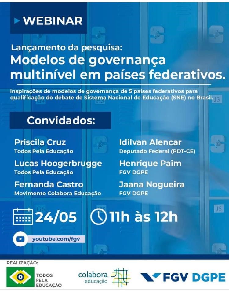 Webinar | Lançamento da pesquisa: Modelos de governança multinível em ...